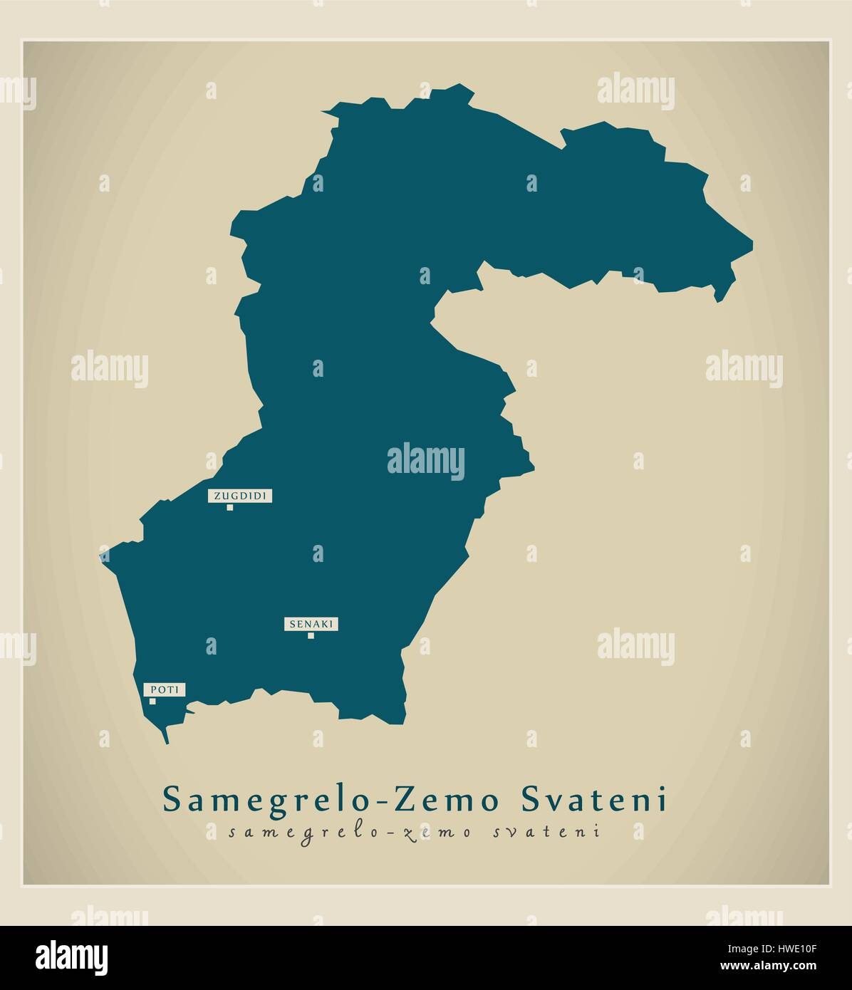 Modern Map - Samegrelo-Zemo Svateni GE Stock Vector Image & Art - Alamy