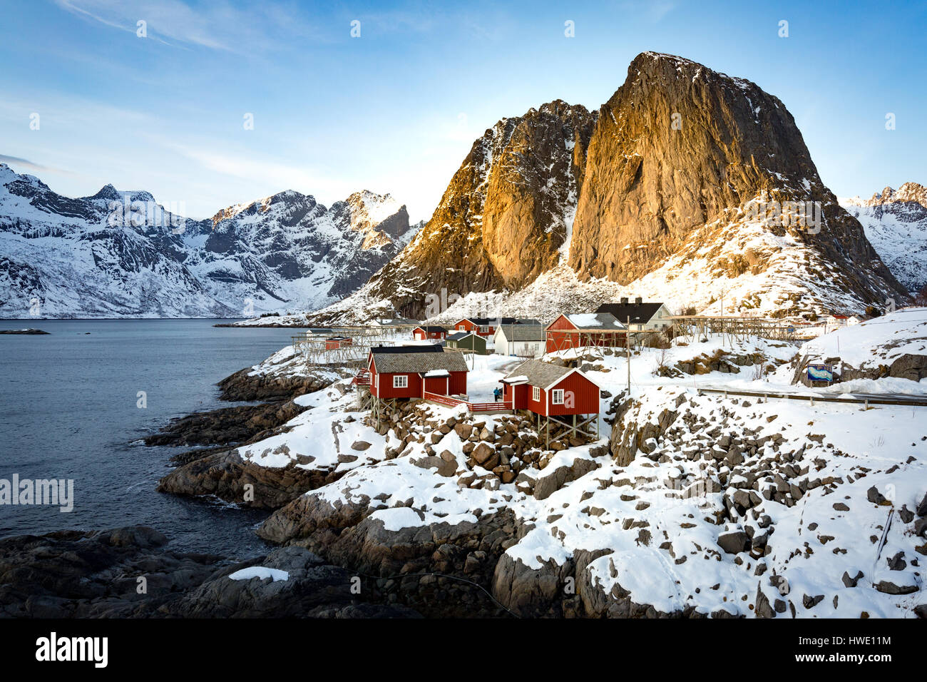 Hamnoy, Lofoten islands, Norway. winter view in a sunny day Stock Photo ...