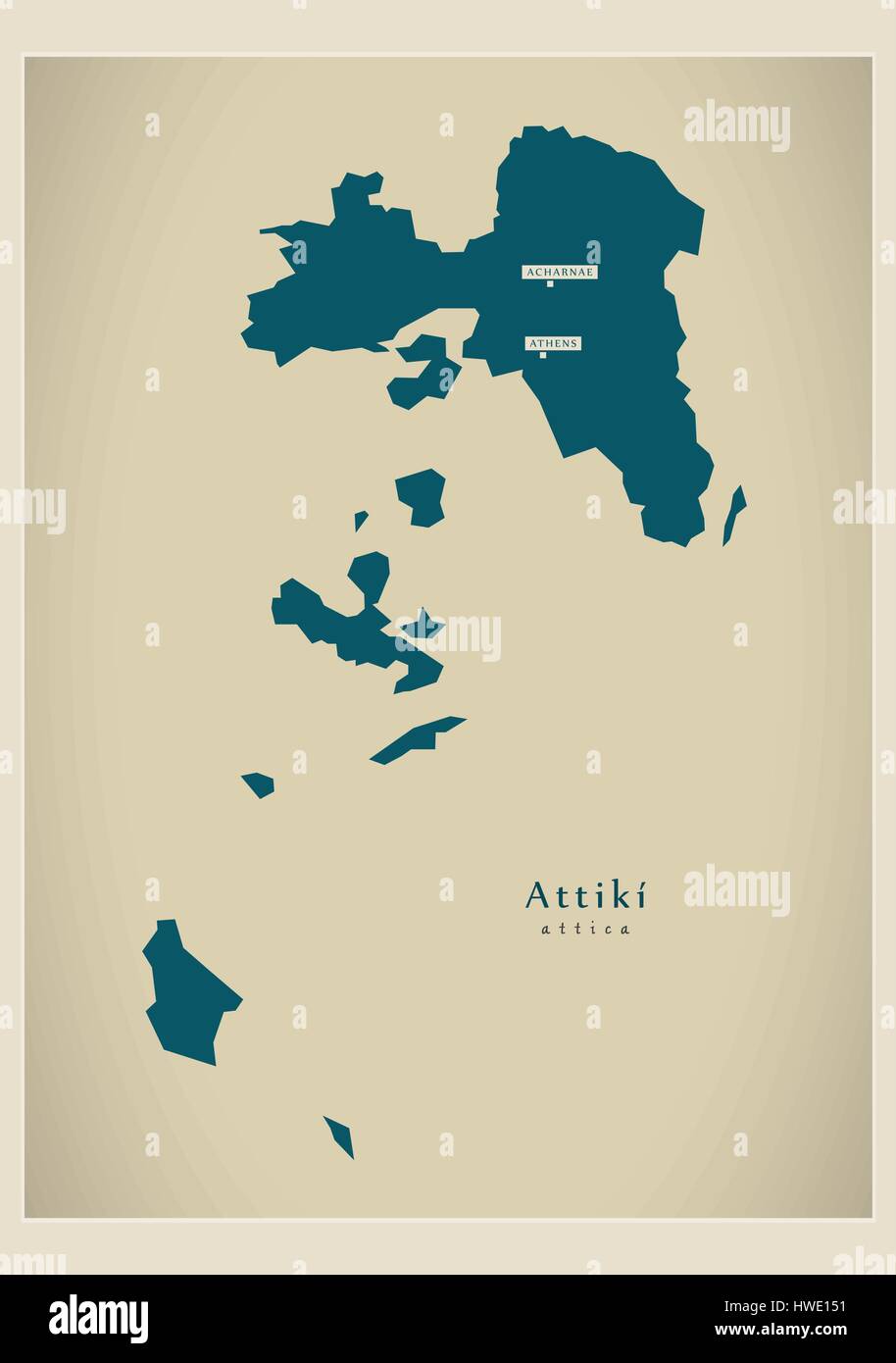 Attica map Stock Vector Images - Alamy