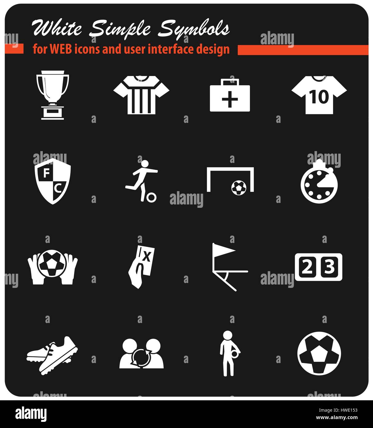 football vector icons for user interface design Stock Vector Image ...