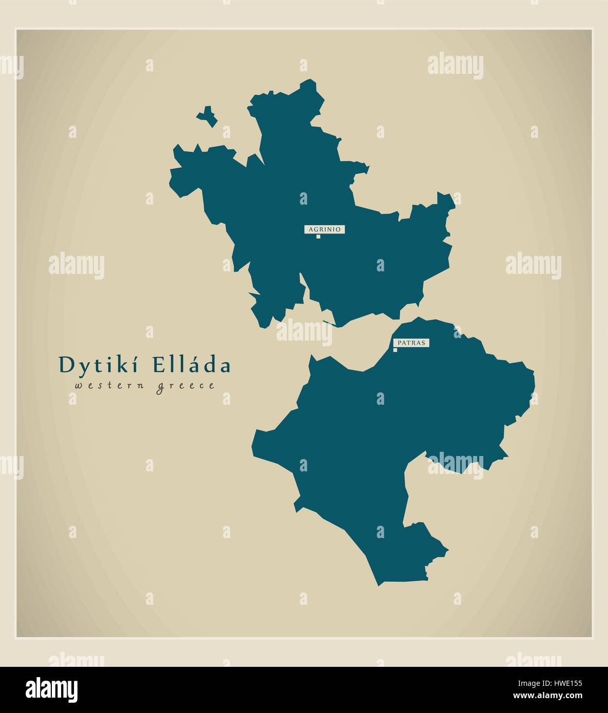 Modern Map - Dytiki Ellada GR Stock Vector Image & Art - Alamy