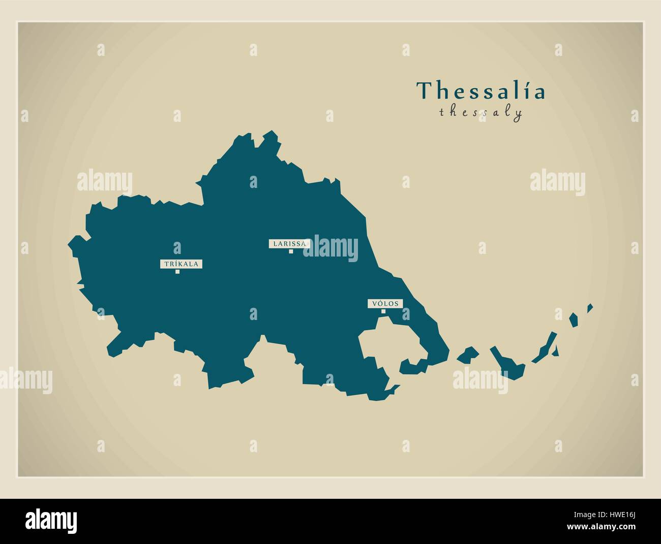 Map of thessaly vector vectors Stock Vector Images - Alamy