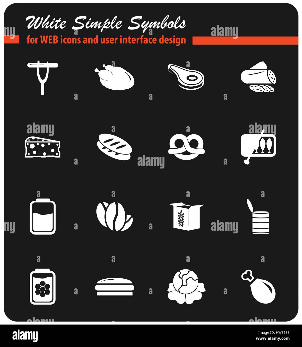 grocery store vector icons for user interface design Stock Vector Image ...