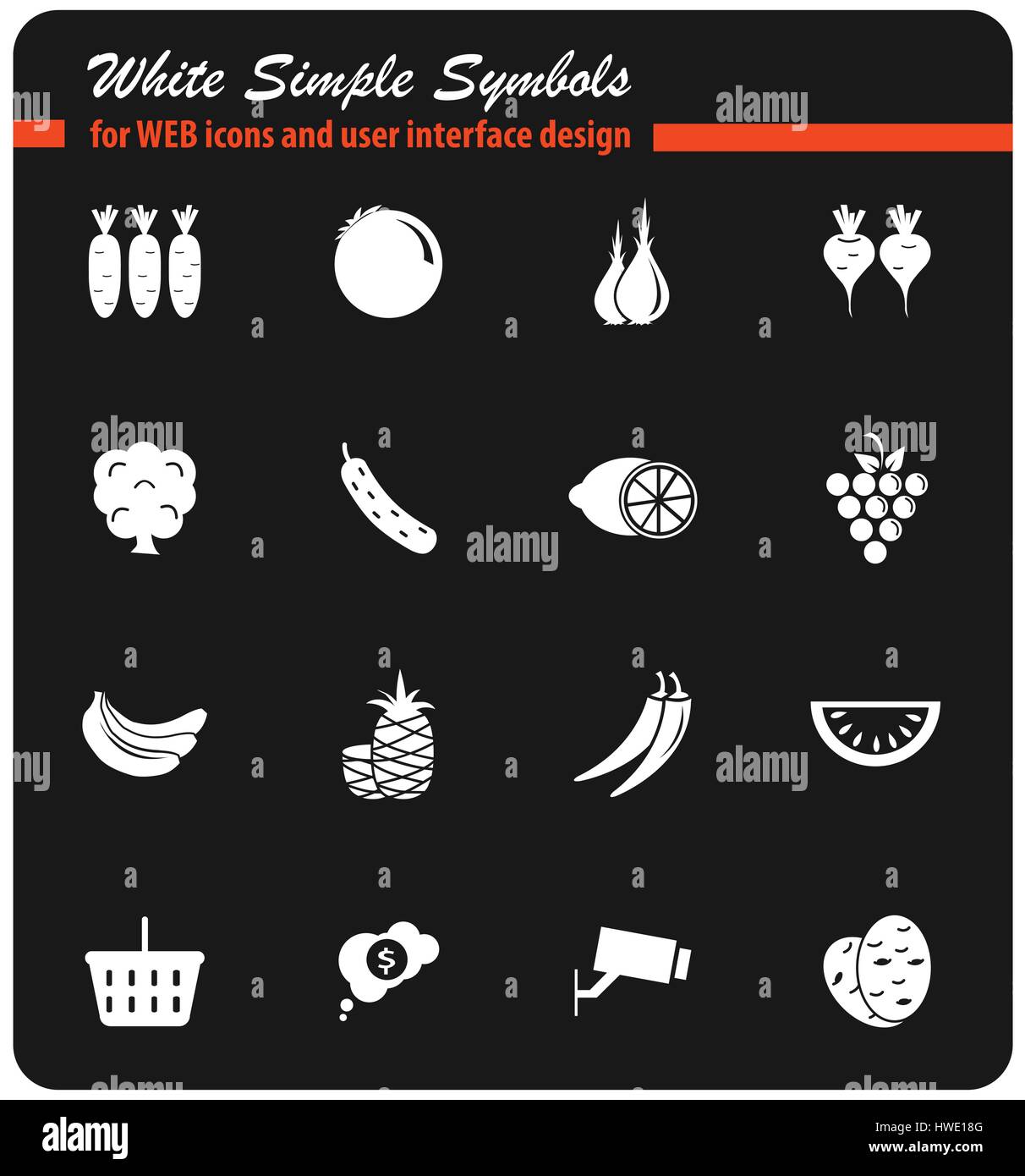 grocery store vector icons for user interface design Stock Vector Image ...