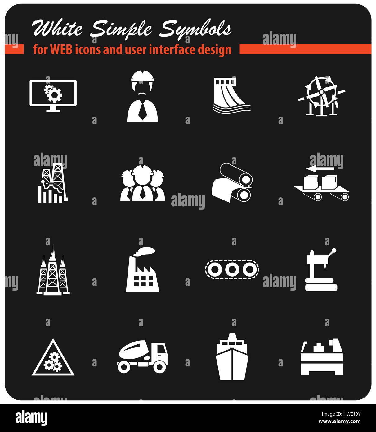 industry vector icons for user interface design Stock Vector Image ...