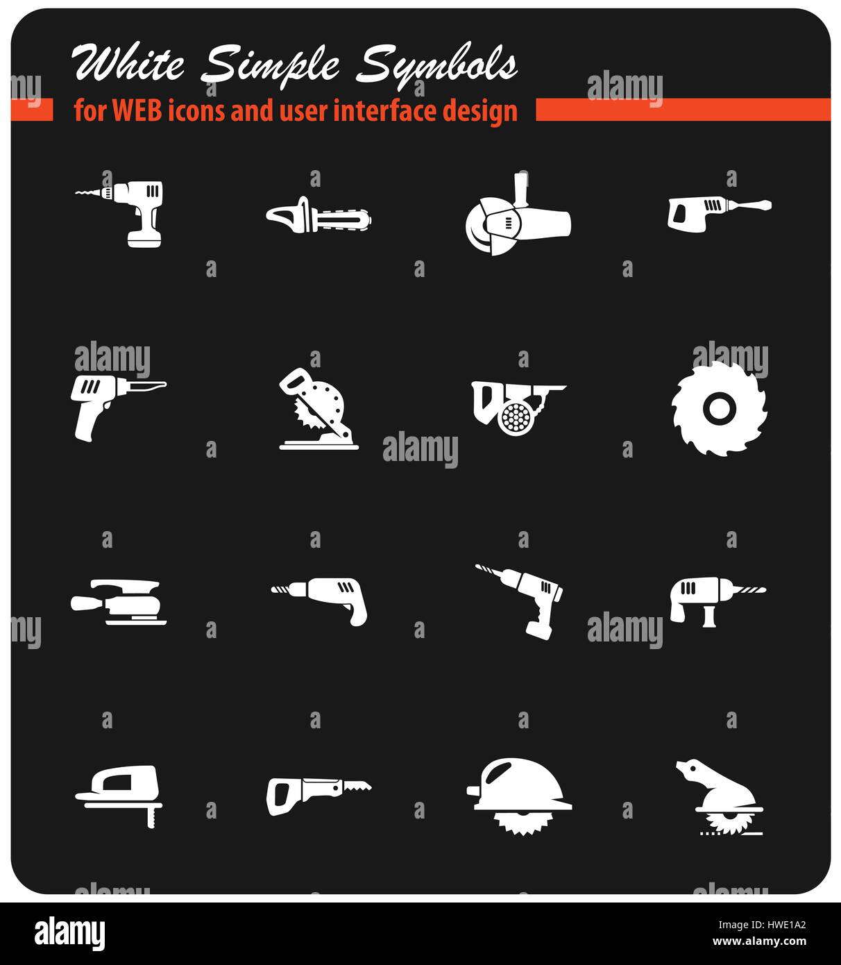 industrial equipment vector icons for user interface design Stock ...