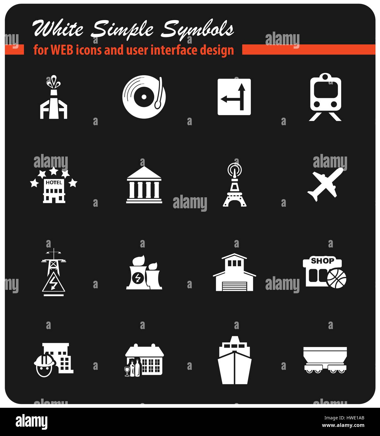 infrastructure vector icons for user interface design Stock Vector ...