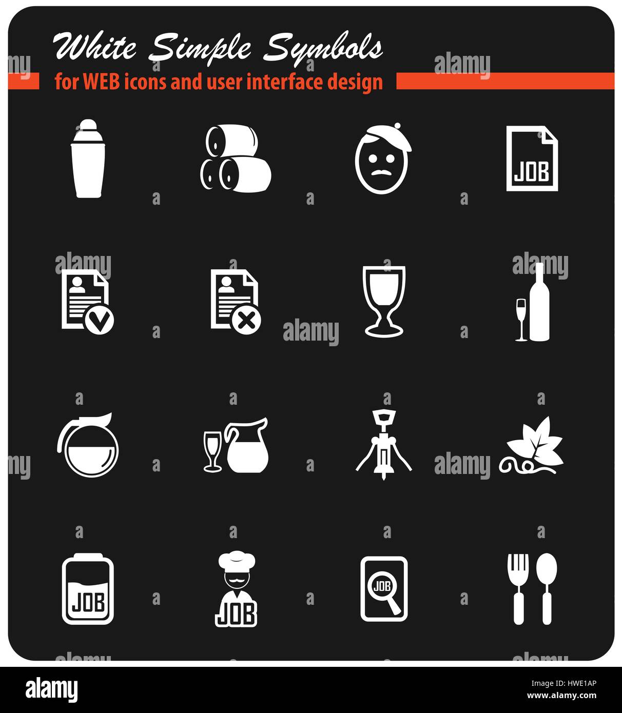job search vector icons for user interface design Stock Vector Image ...