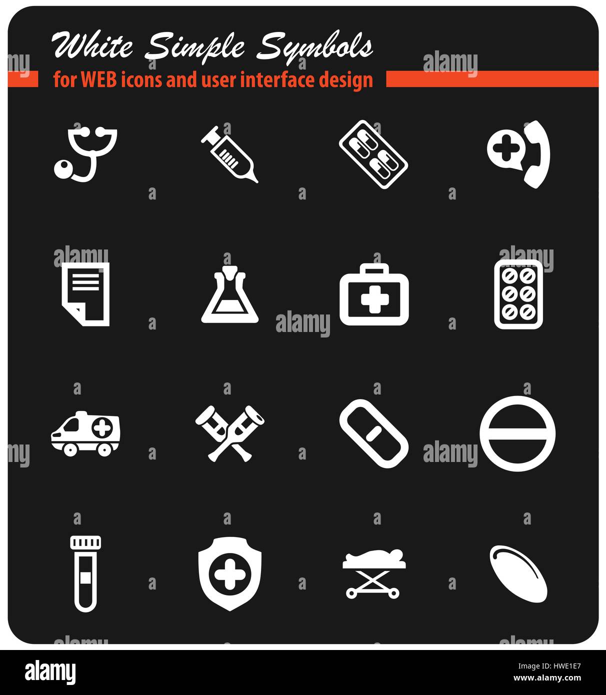 medical vector icons for user interface design Stock Vector Image & Art ...
