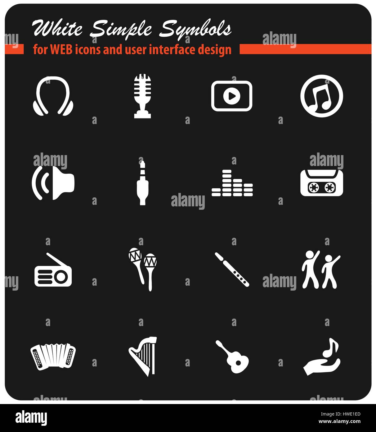 music vector icons for user interface design Stock Vector Image & Art ...