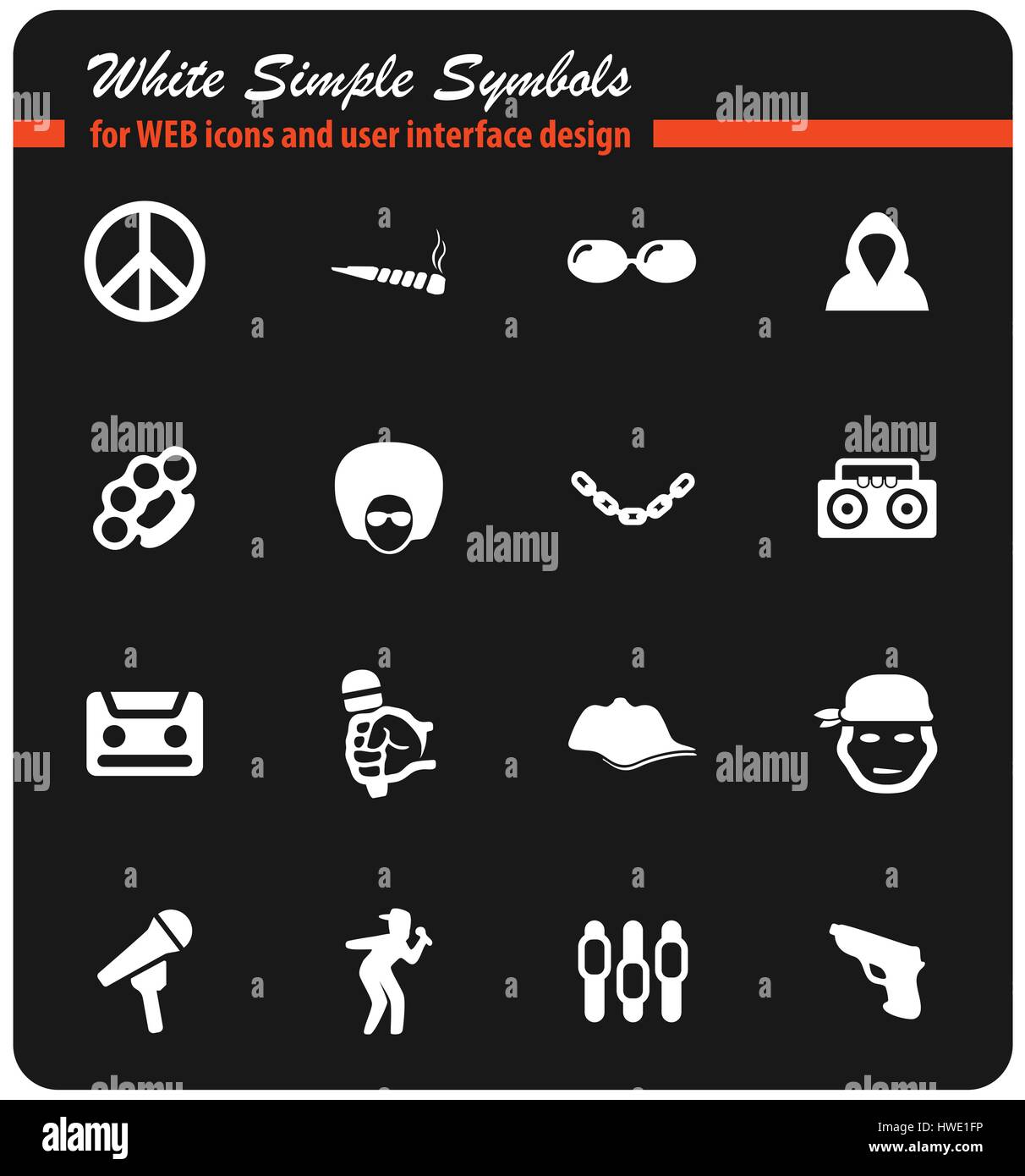 music vector icons for user interface design Stock Vector Image & Art ...