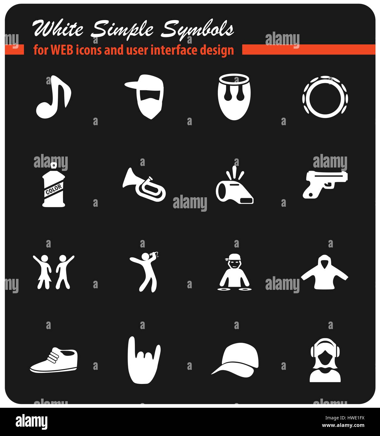 music vector icons for user interface design Stock Vector Image & Art ...