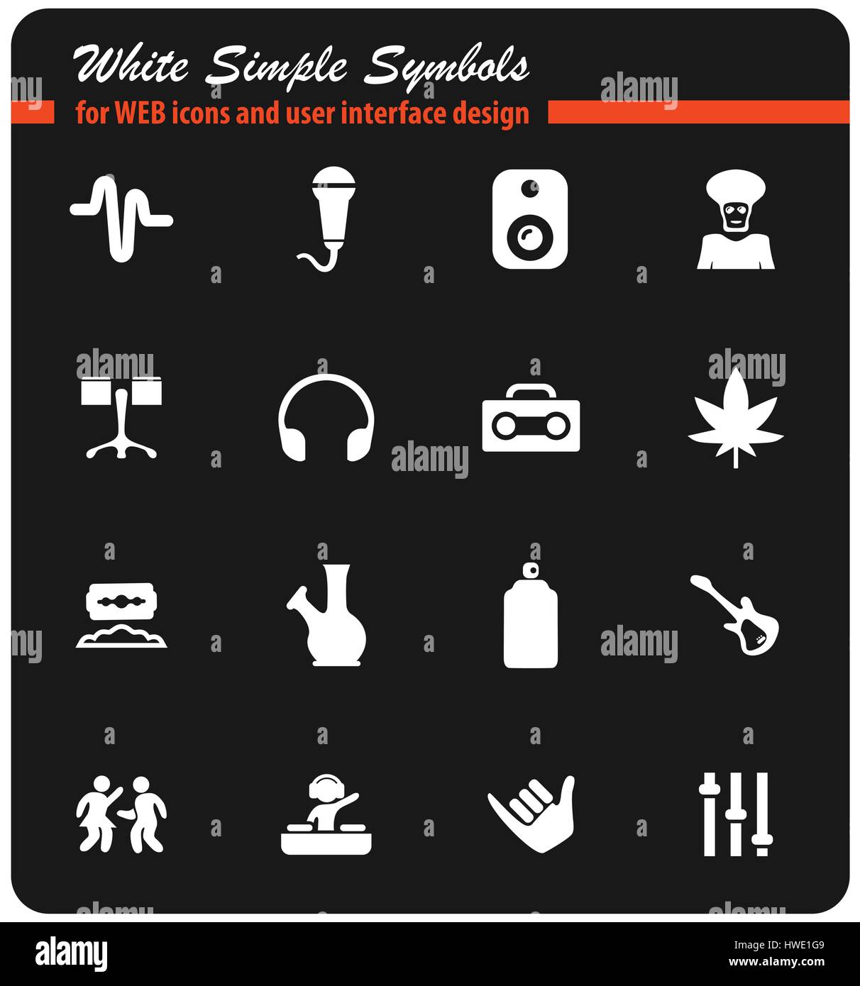 music vector icons for user interface design Stock Vector Image & Art ...