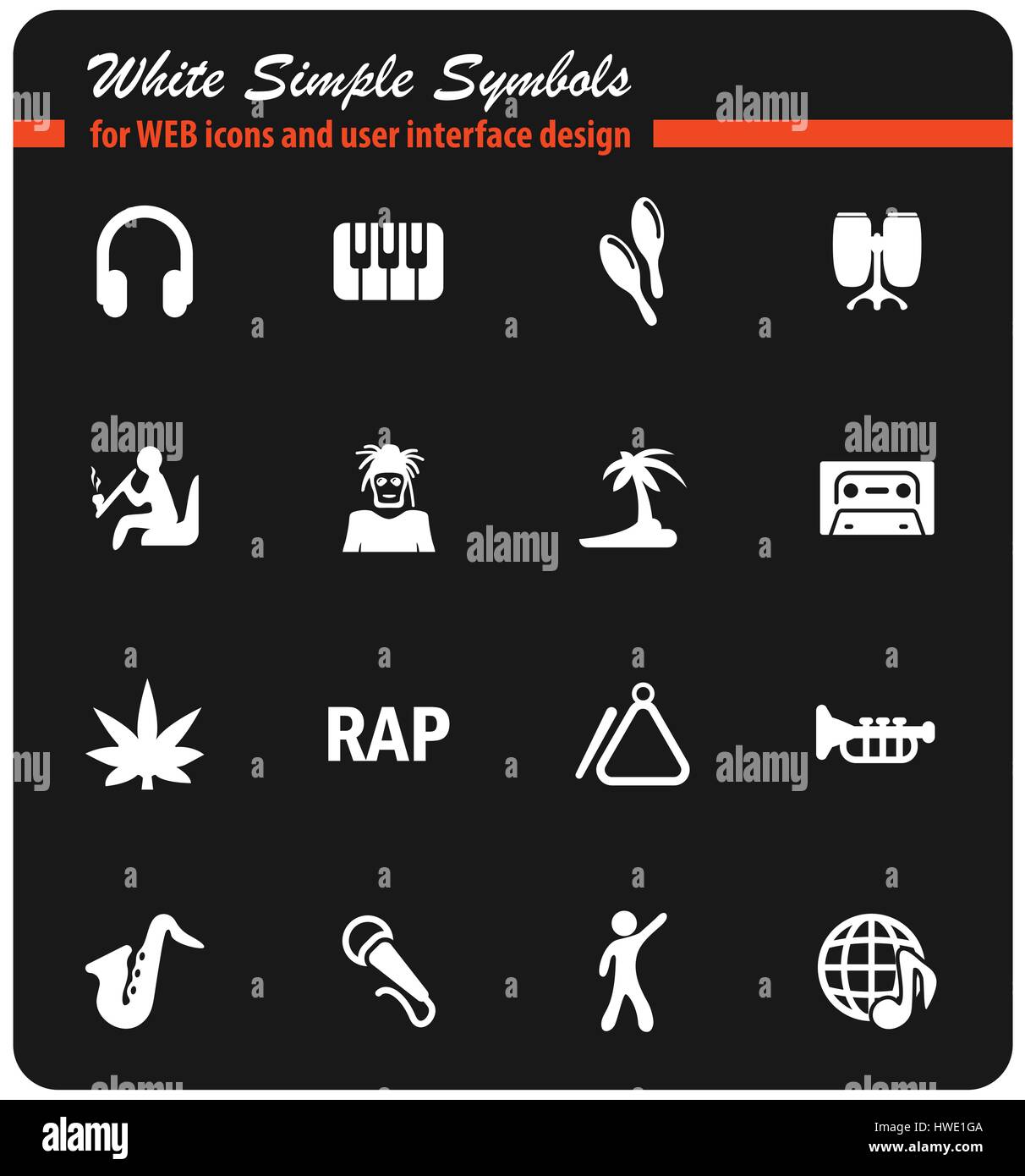 music vector icons for user interface design Stock Vector Image & Art ...