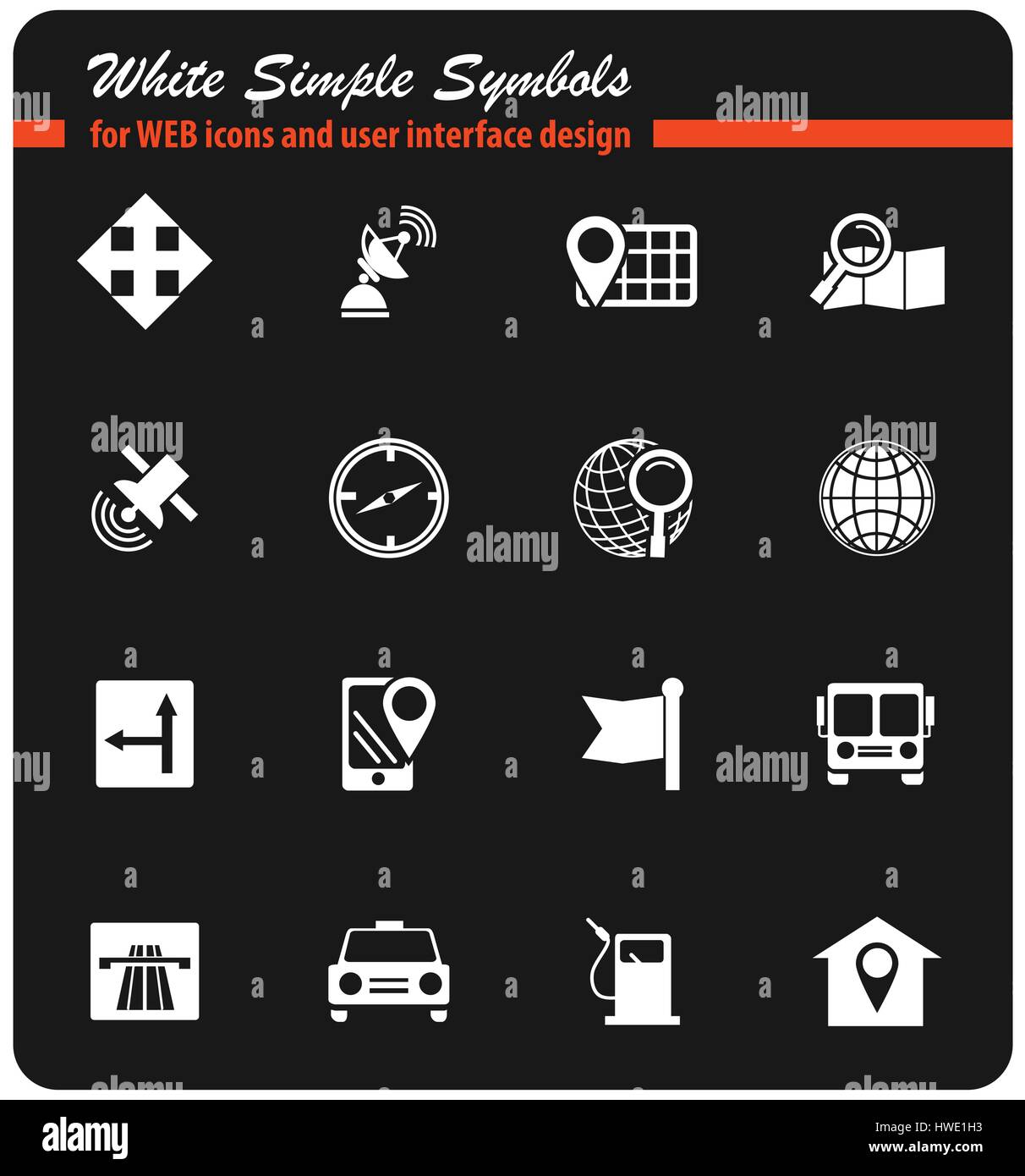 navigation vector icons for user interface design Stock Vector Image ...