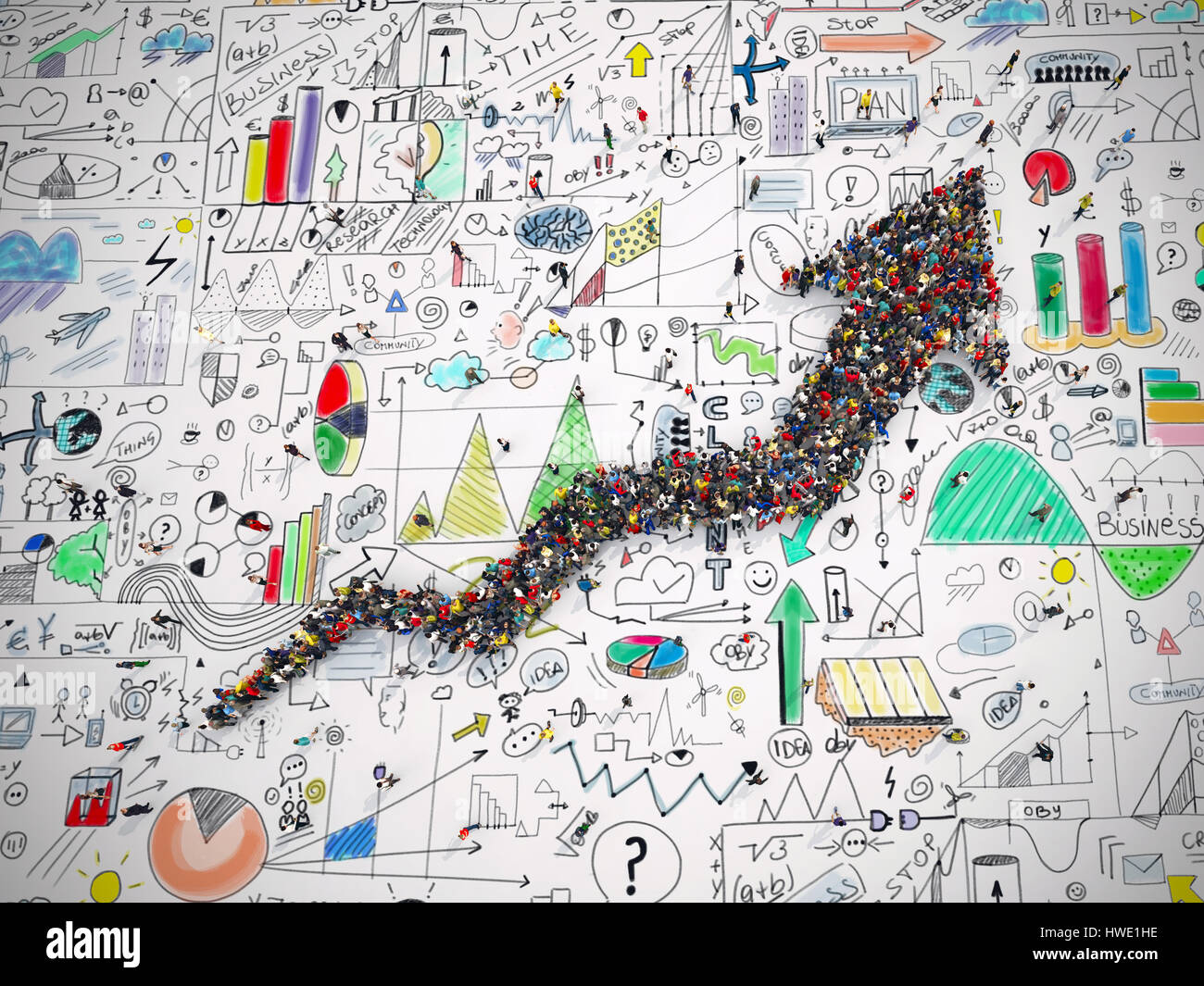 Arrow people. 3D Rendering Stock Photo - Alamy