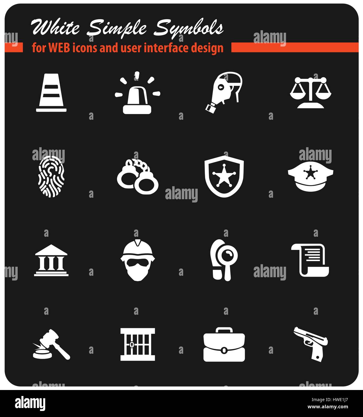 police vector icons for user interface design Stock Vector Image & Art ...