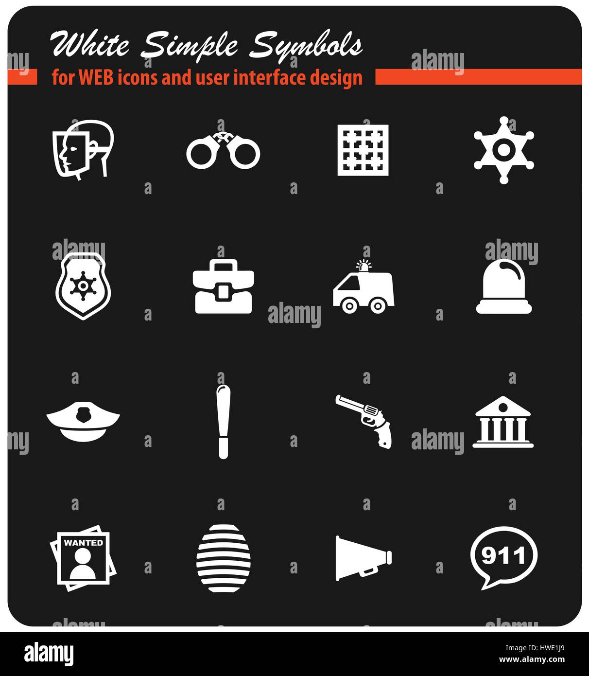 police vector icons for user interface design Stock Vector Image & Art ...