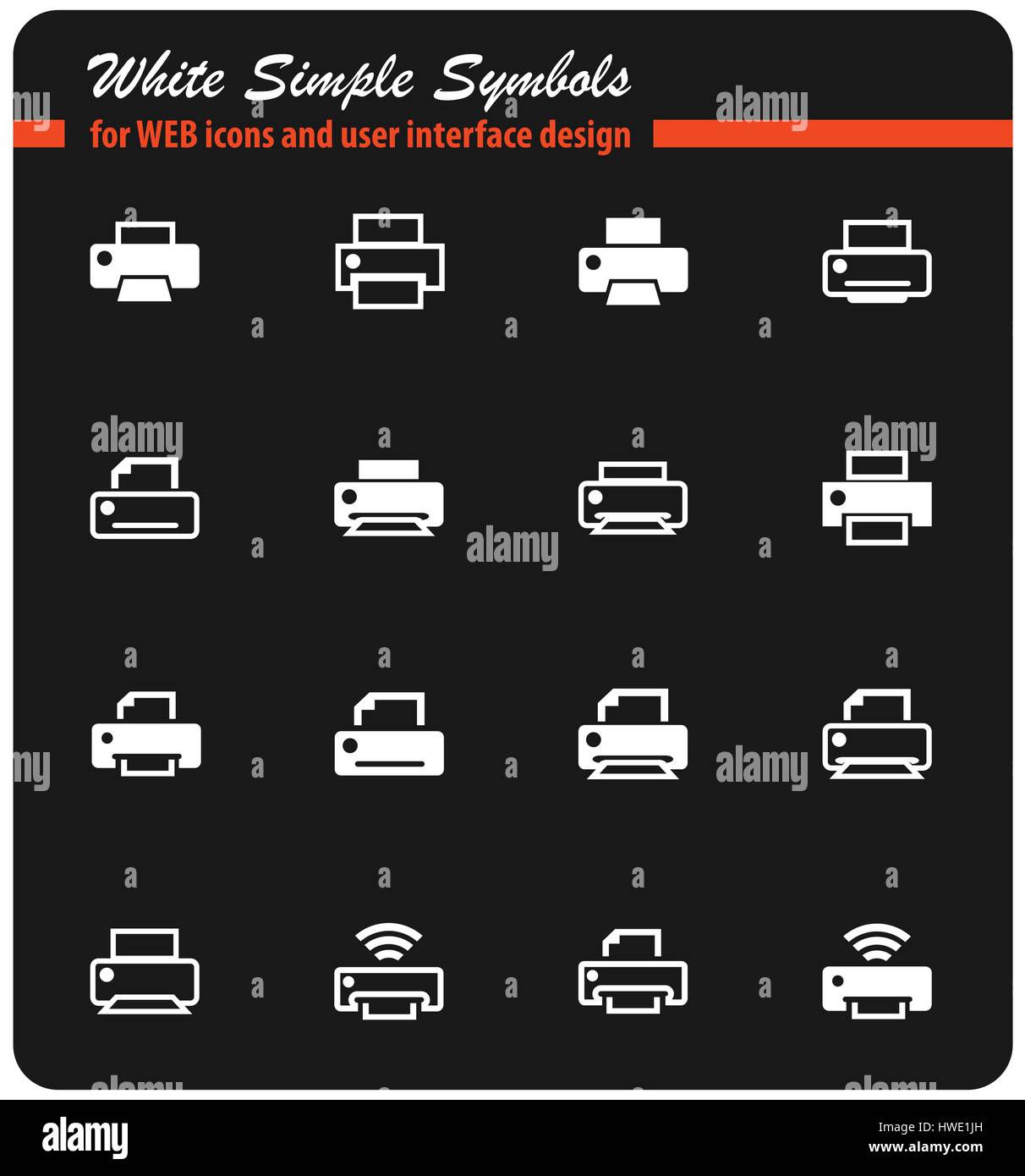 print vector icons for user interface design Stock Vector Image & Art ...