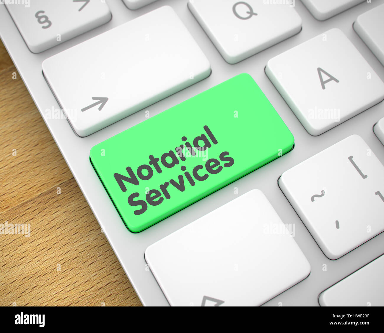 Notarial Services - Text on the Green Keyboard Key. 3D Stock Photo - Alamy