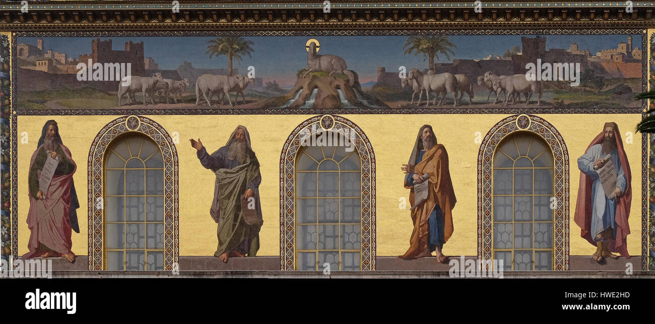 Mosaic of prophets Isaiah, Jeremiah, Ezekiel and Daniel, Basilica of ...