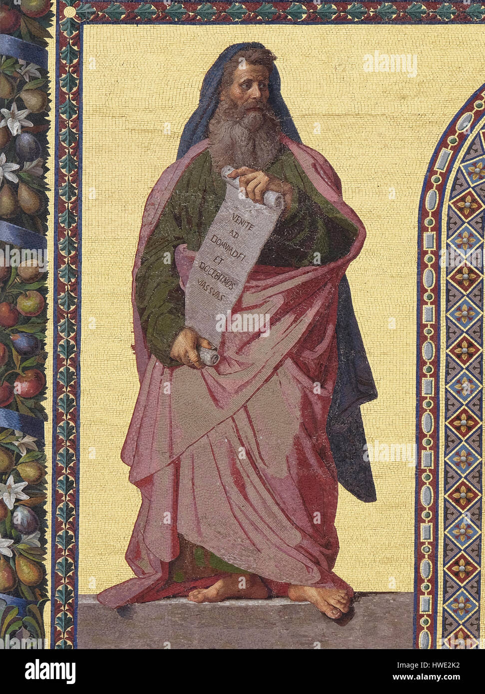 Mosaic of the Prophet Isaiah in the facade of Basilica of Saint Paul ...