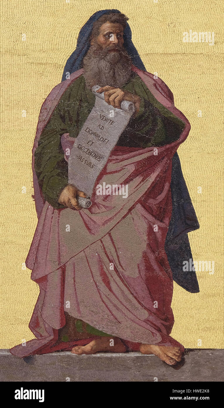 Mosaic of the Prophet Isaiah in the facade of Basilica of Saint Paul ...