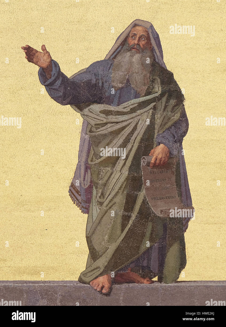 Mosaic of the Prophet Jeremiah in the facade of Basilica of Saint Paul ...