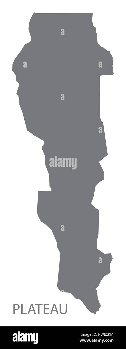 Plateau Benin department map grey illustration silhouette Stock Vector ...