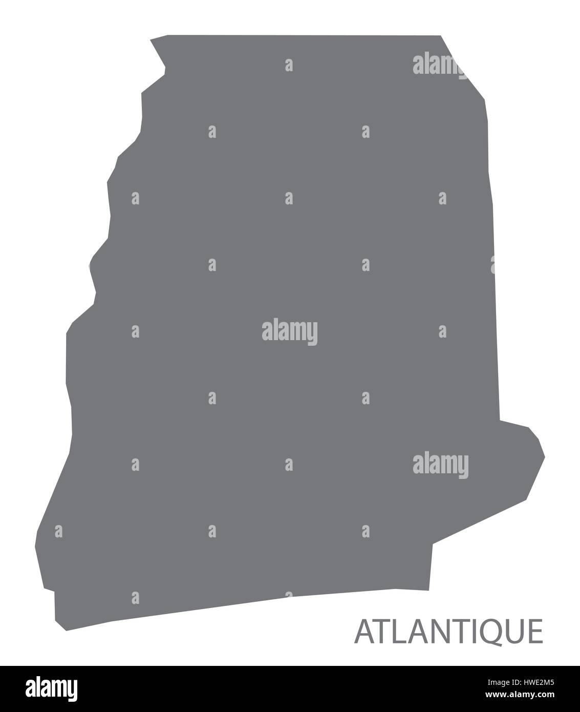 Atlantique Benin department map grey illustration silhouette Stock ...