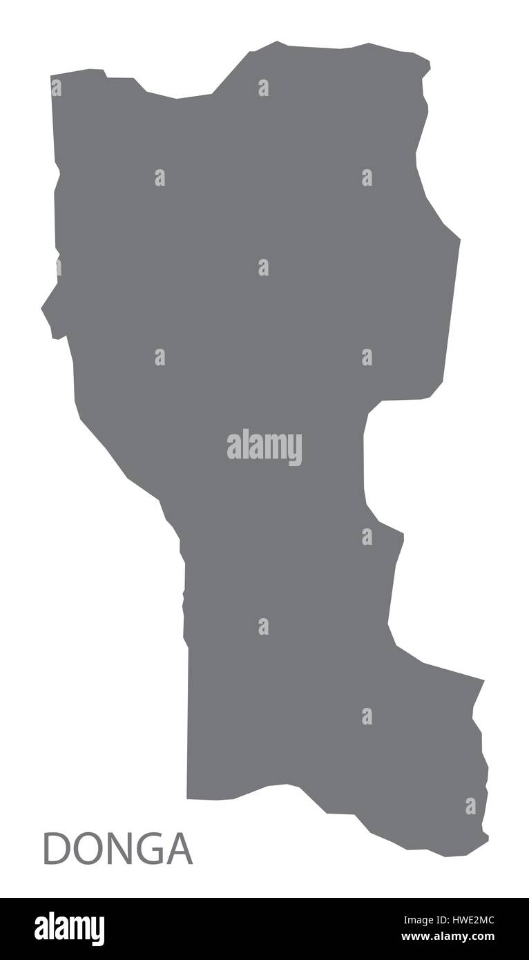 Donga Benin department map grey illustration silhouette Stock Vector ...