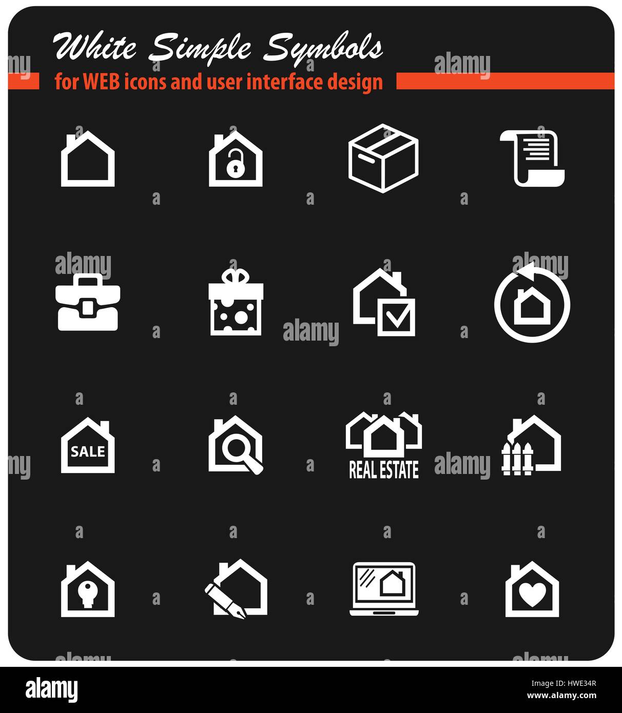 real estate vector icons for user interface design Stock Vector Image ...