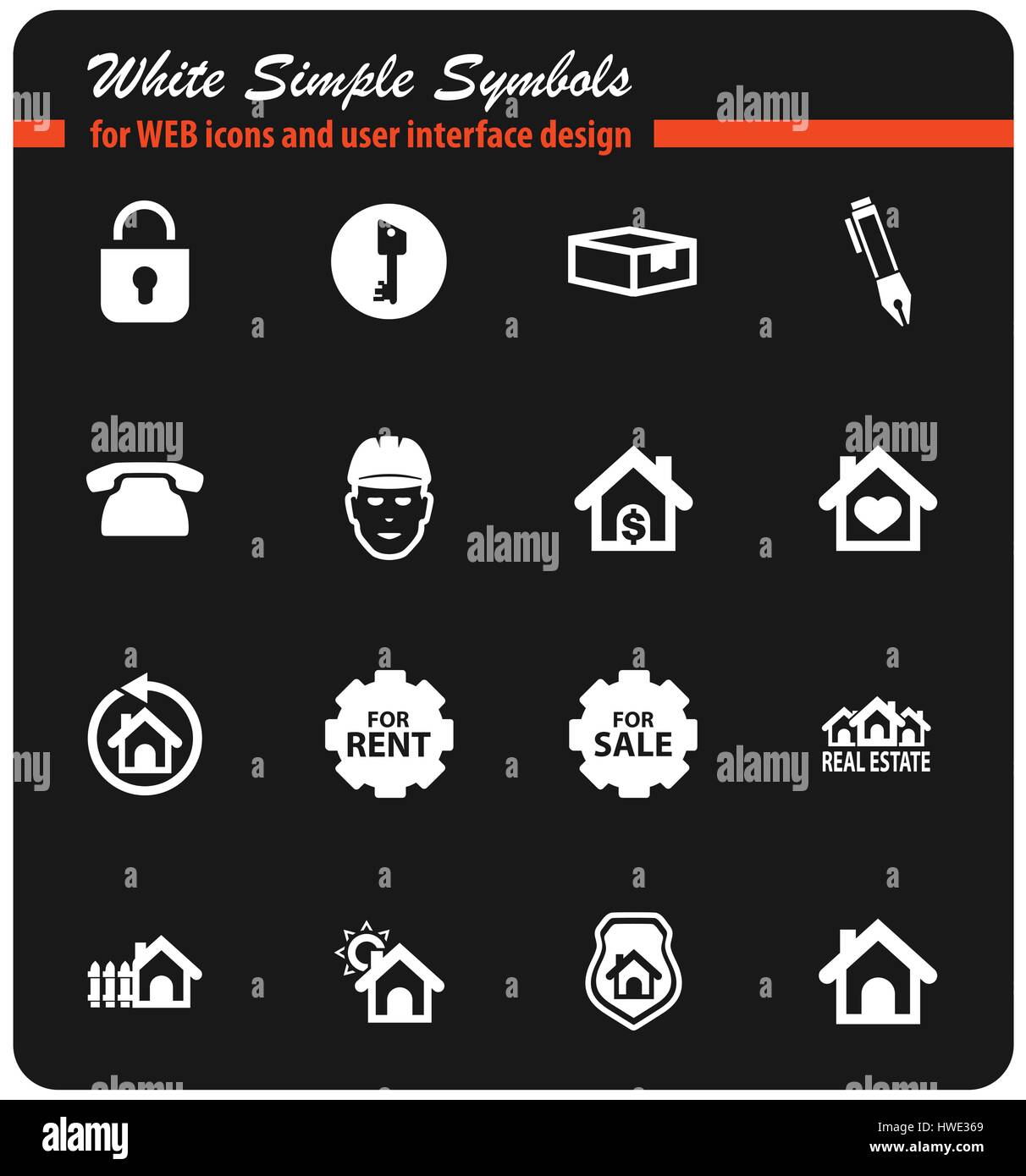 real estate vector icons for user interface design Stock Vector Image ...