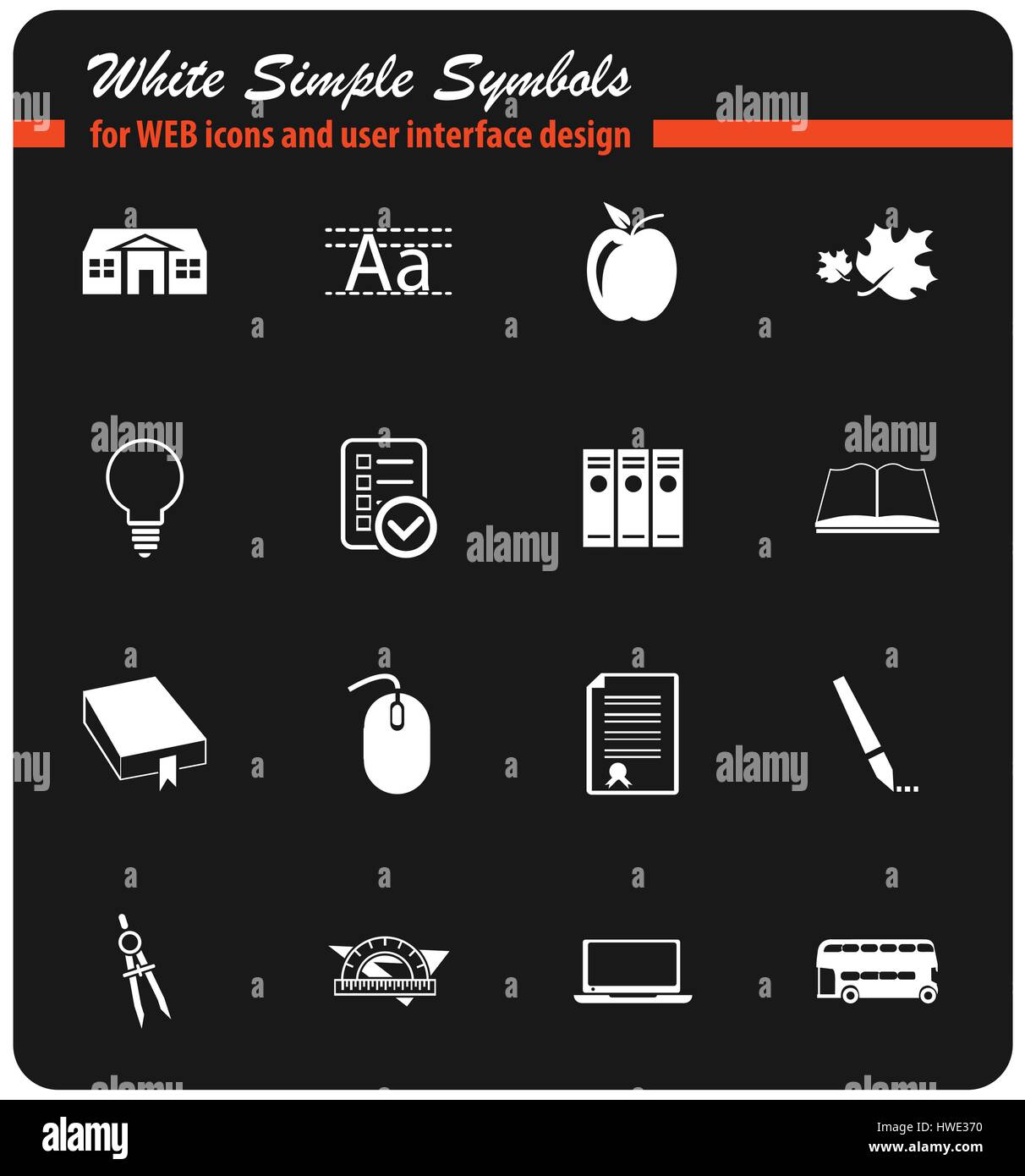 school vector icons for user interface design Stock Vector Image & Art ...