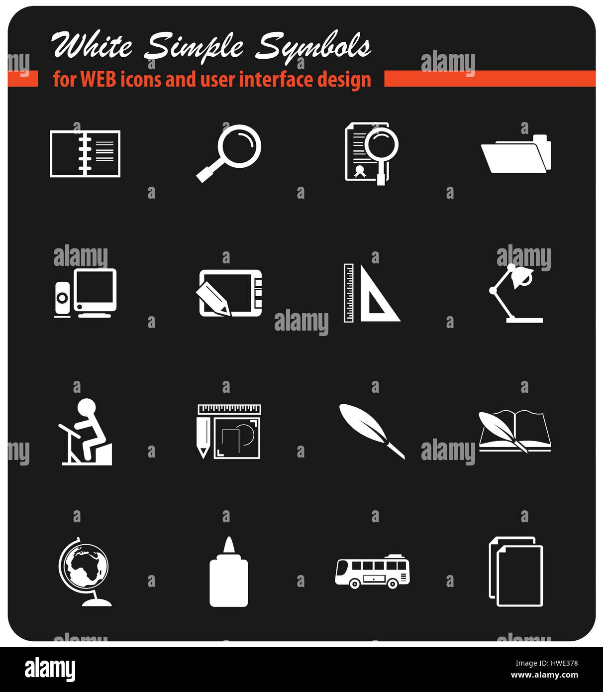 school vector icons for user interface design Stock Vector Image & Art ...