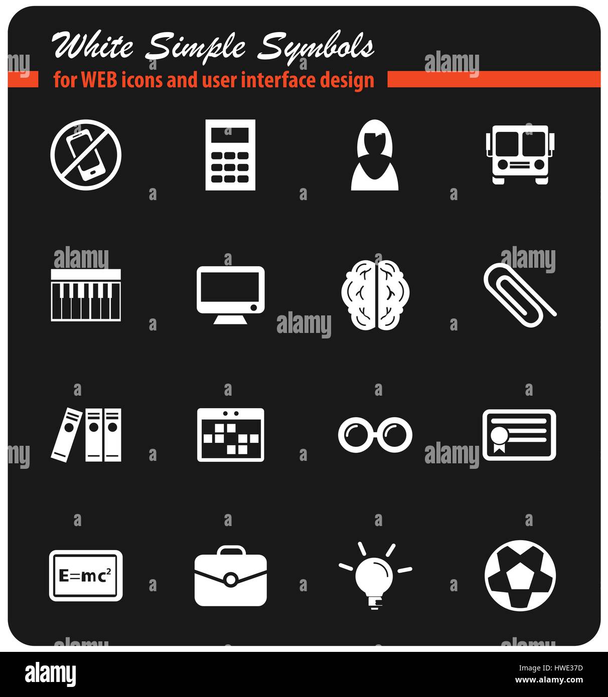 school vector icons for user interface design Stock Vector Image & Art ...