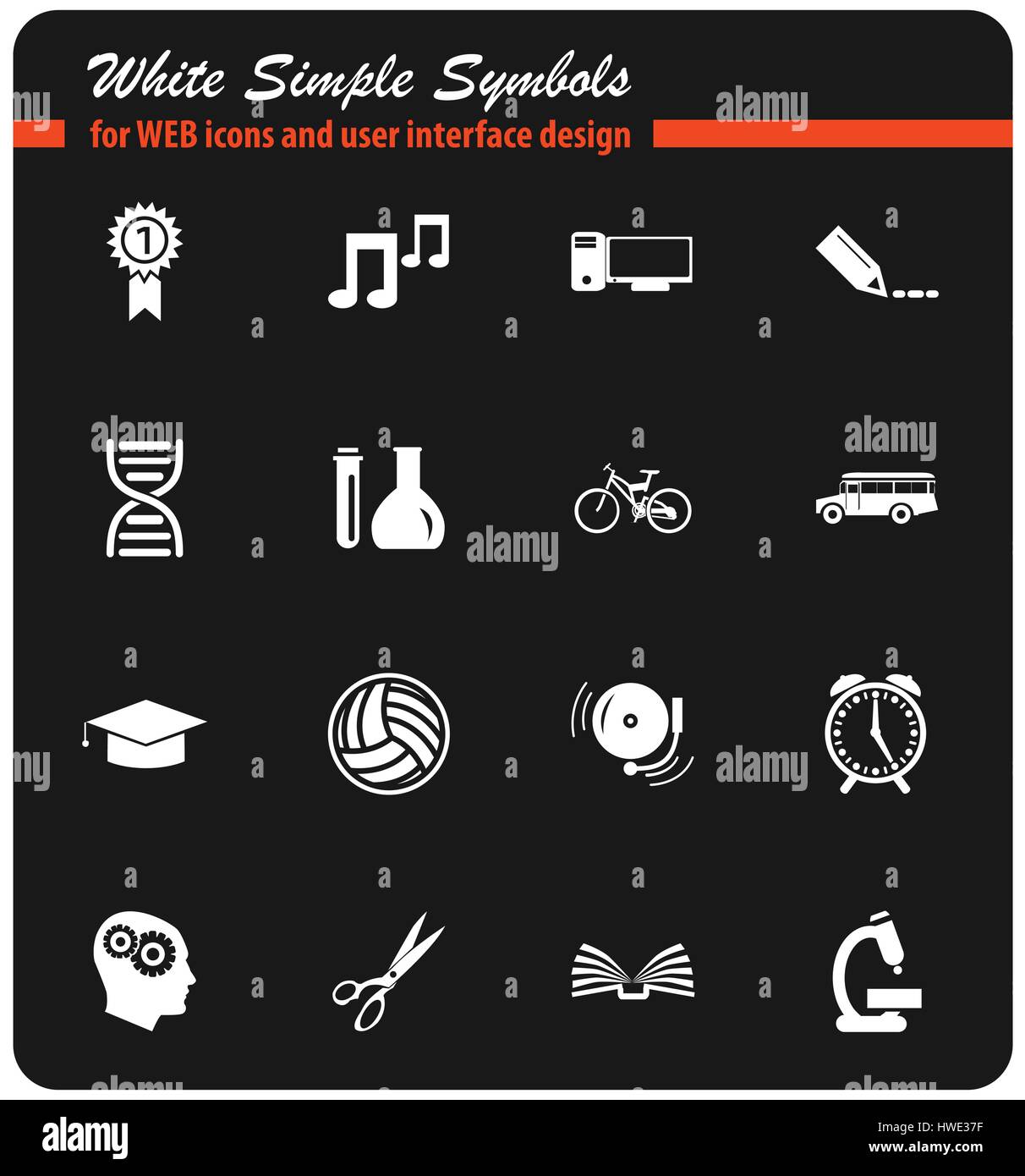 school vector icons for user interface design Stock Vector Image & Art ...