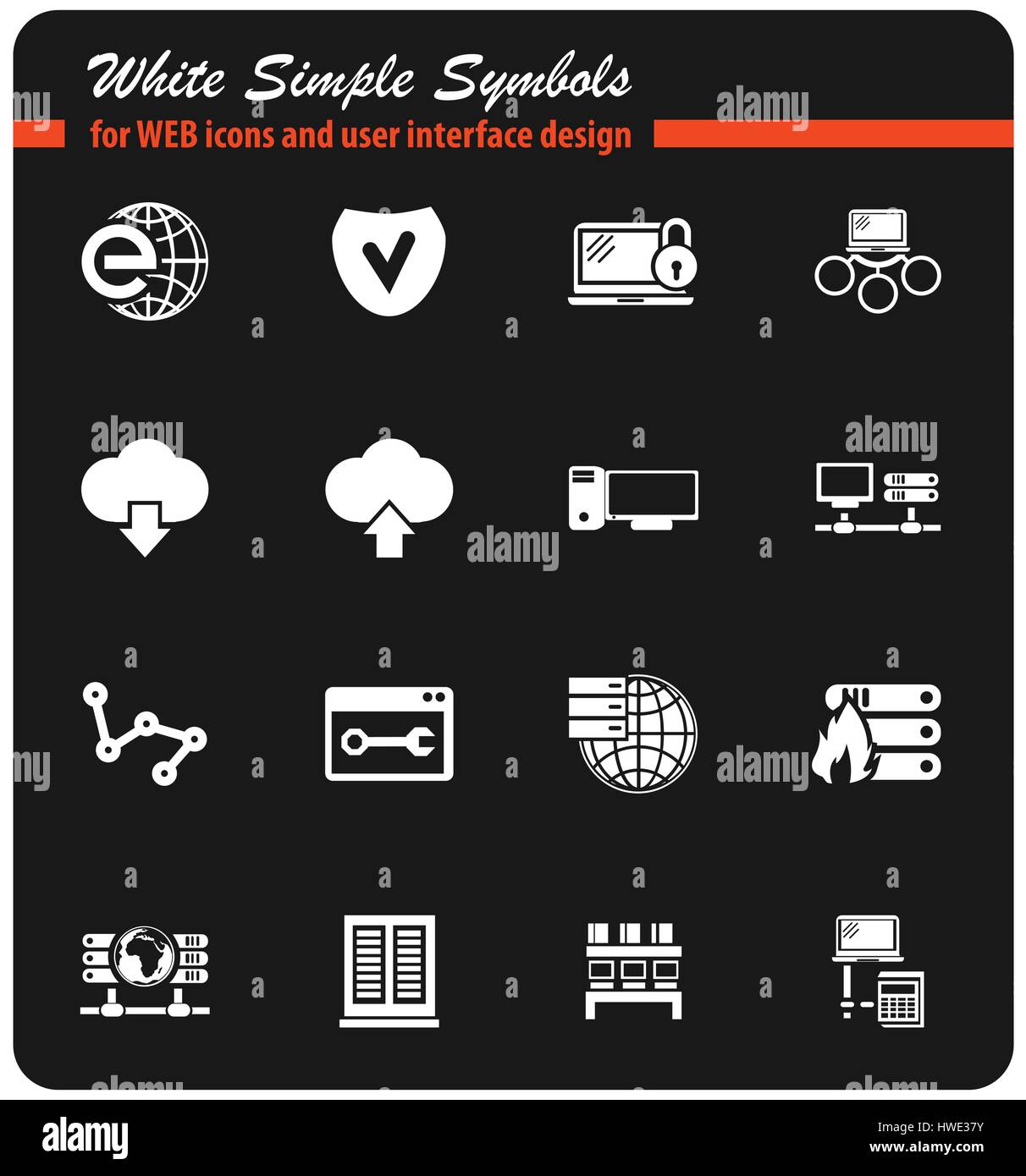 server vector icons for user interface design Stock Vector Image & Art ...