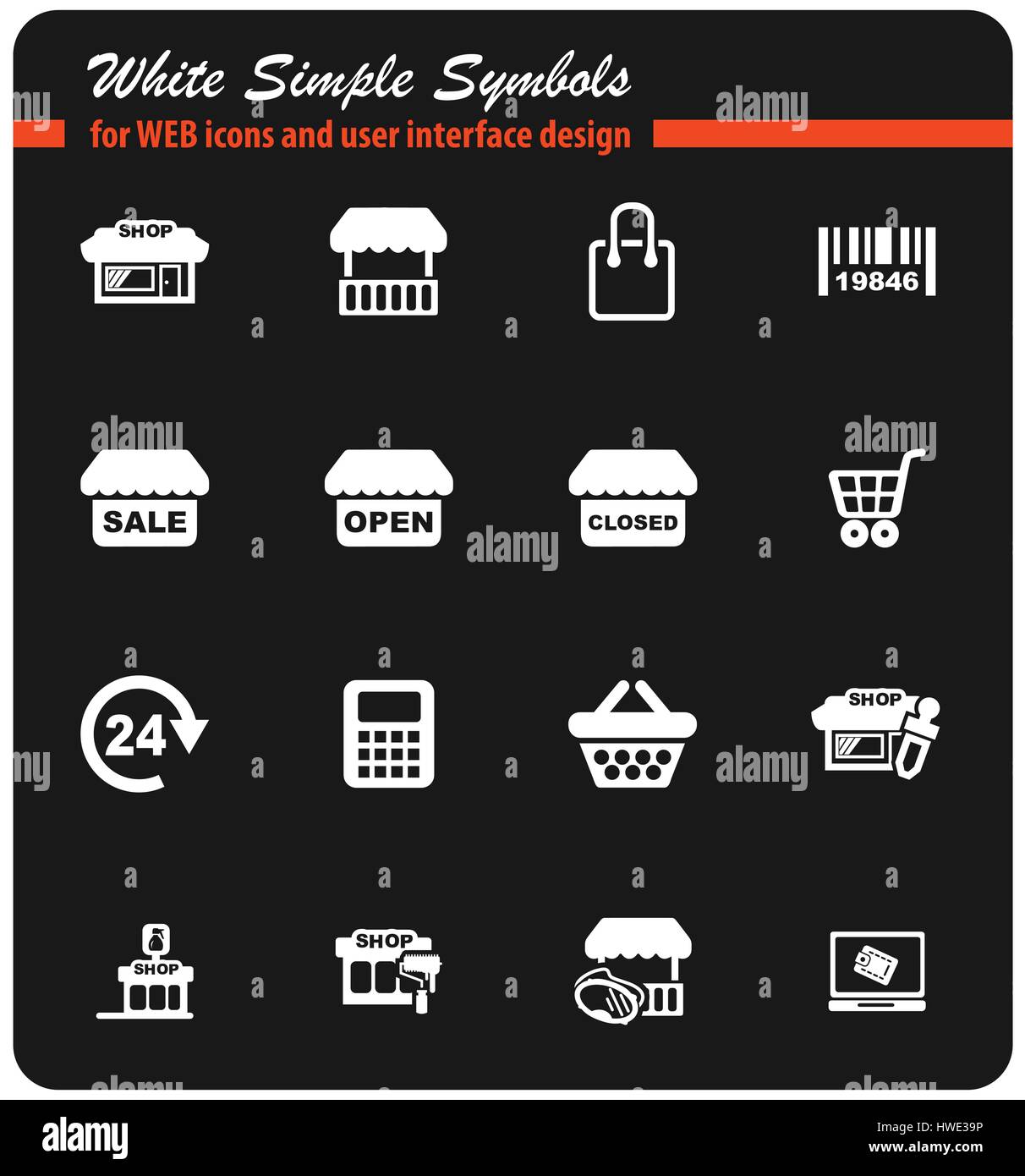 shop vector icons for user interface design Stock Vector Image & Art ...