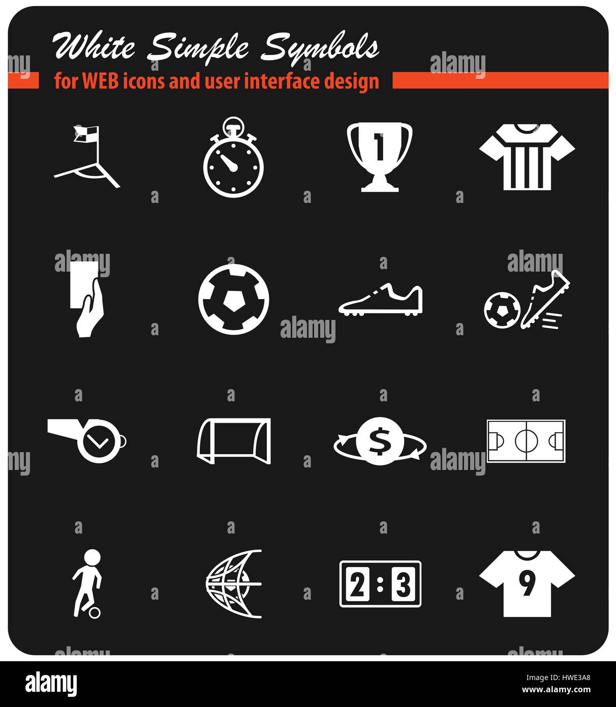 soccer vector icons for user interface design Stock Vector Image & Art ...