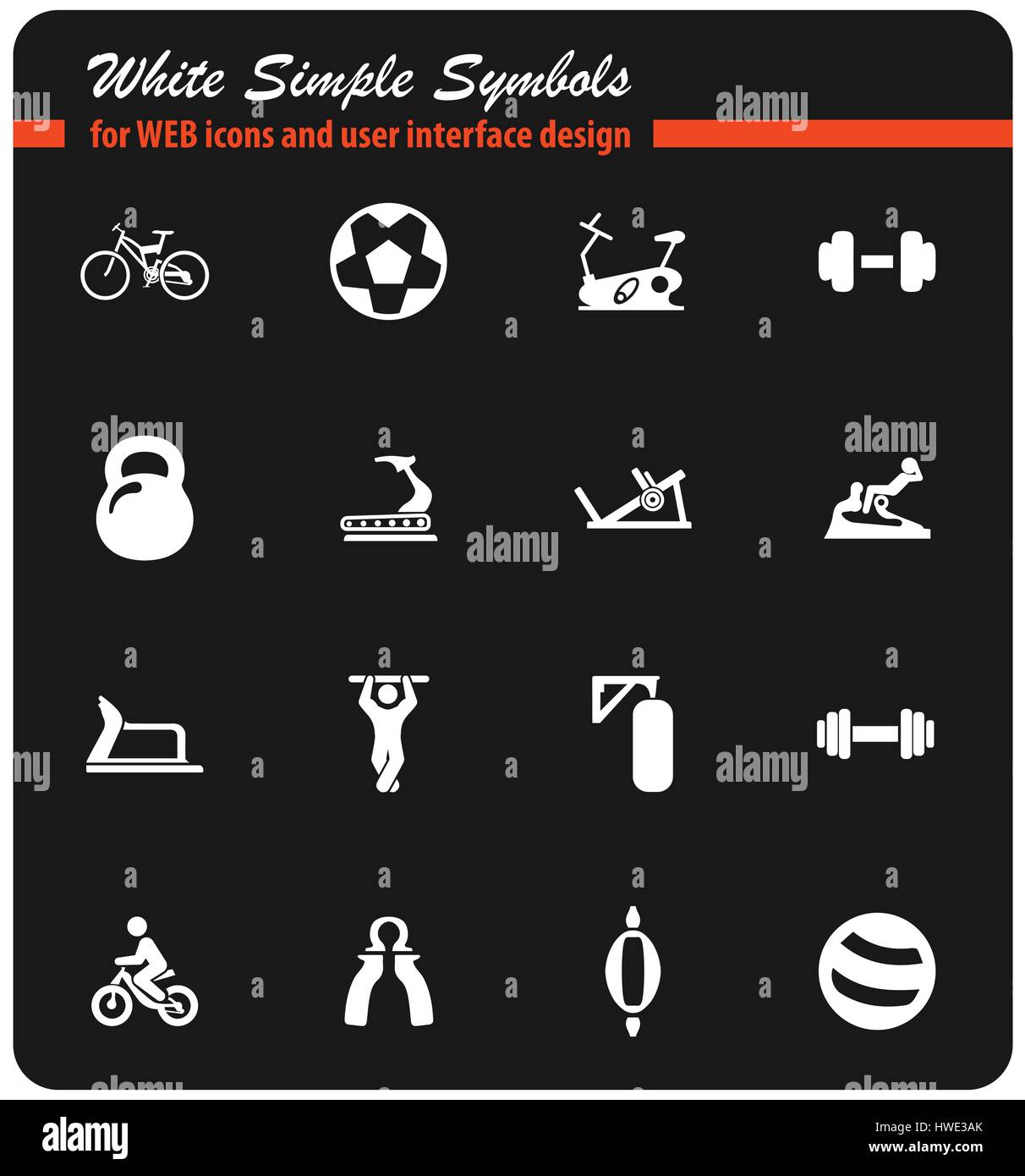 sport equipment vector icons for user interface design Stock Vector ...
