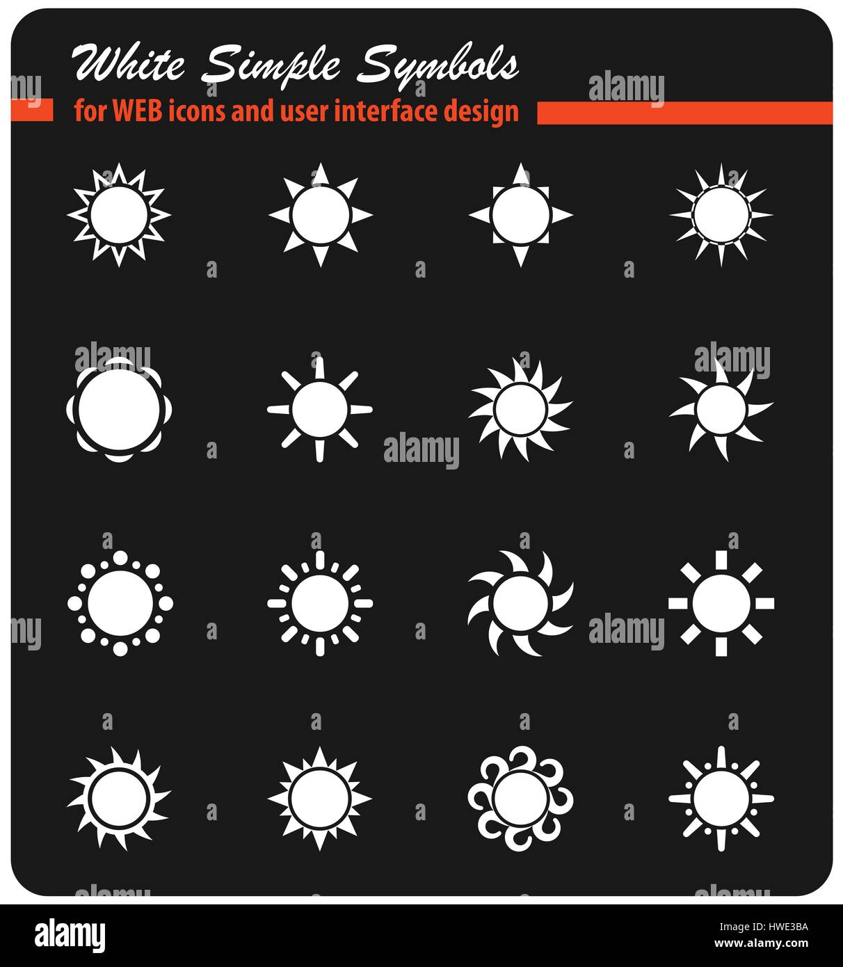 sun vector icons for user interface design Stock Vector Image & Art - Alamy