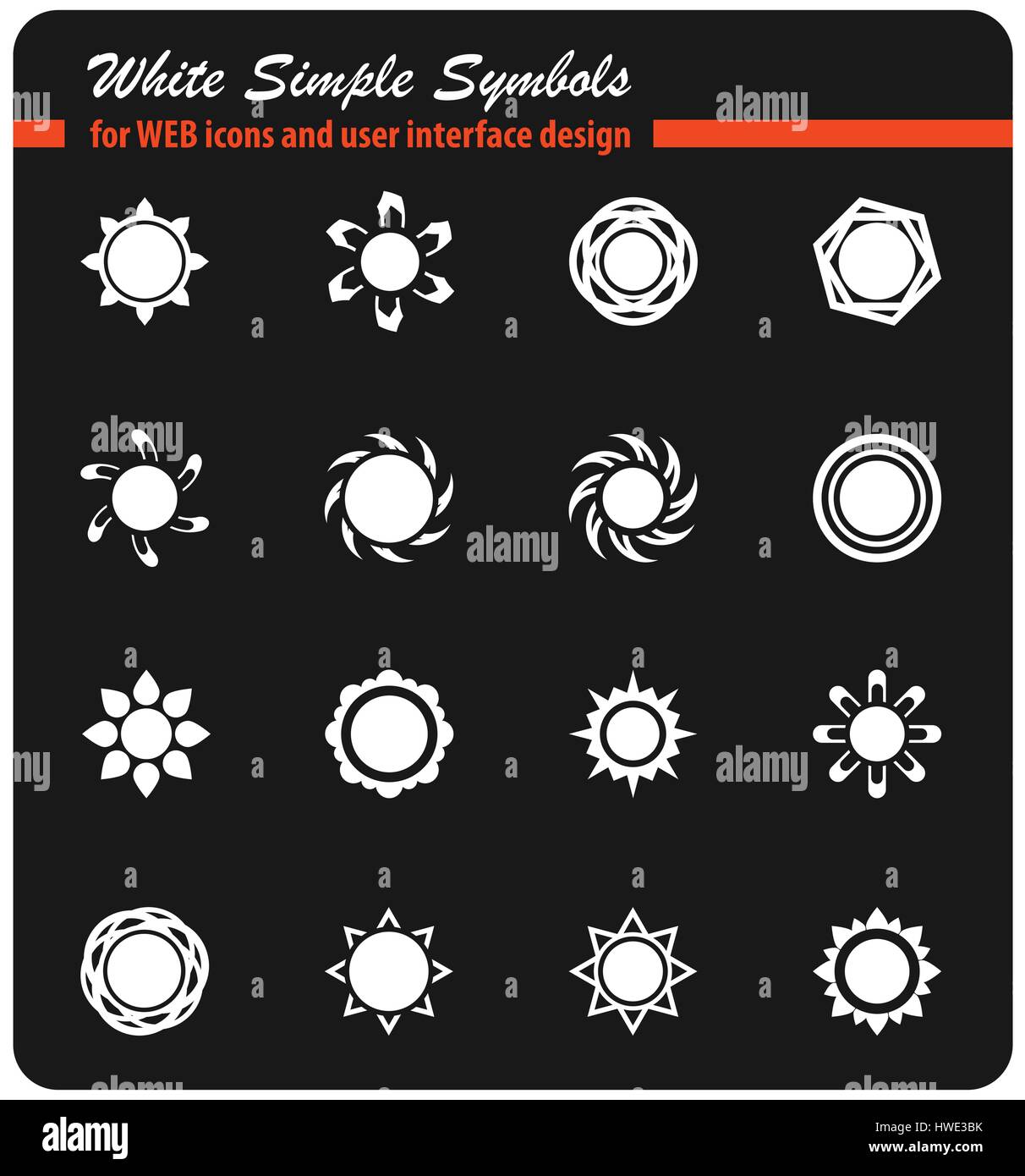 sun vector icons for user interface design Stock Vector Image & Art - Alamy
