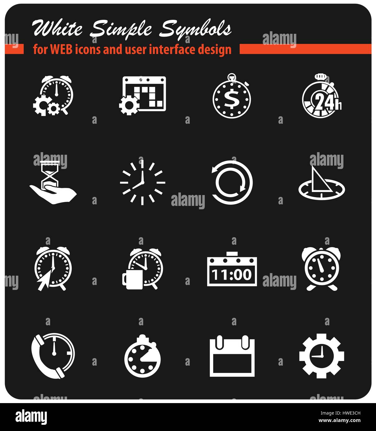 time vector icons for user interface design Stock Vector Image & Art ...