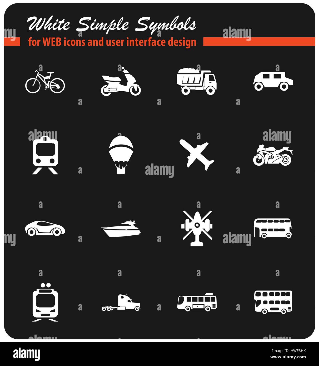 transport types vector icons for user interface design Stock Vector ...