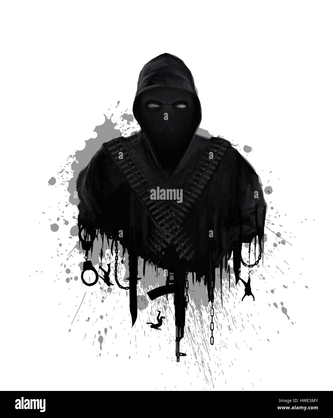 Symbol of global terrorism on a pure white background Stock Photo - Alamy