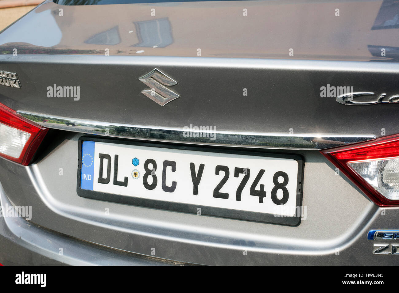 Suzuki, car plate, flag European Union, EU Stock Photo - Alamy
