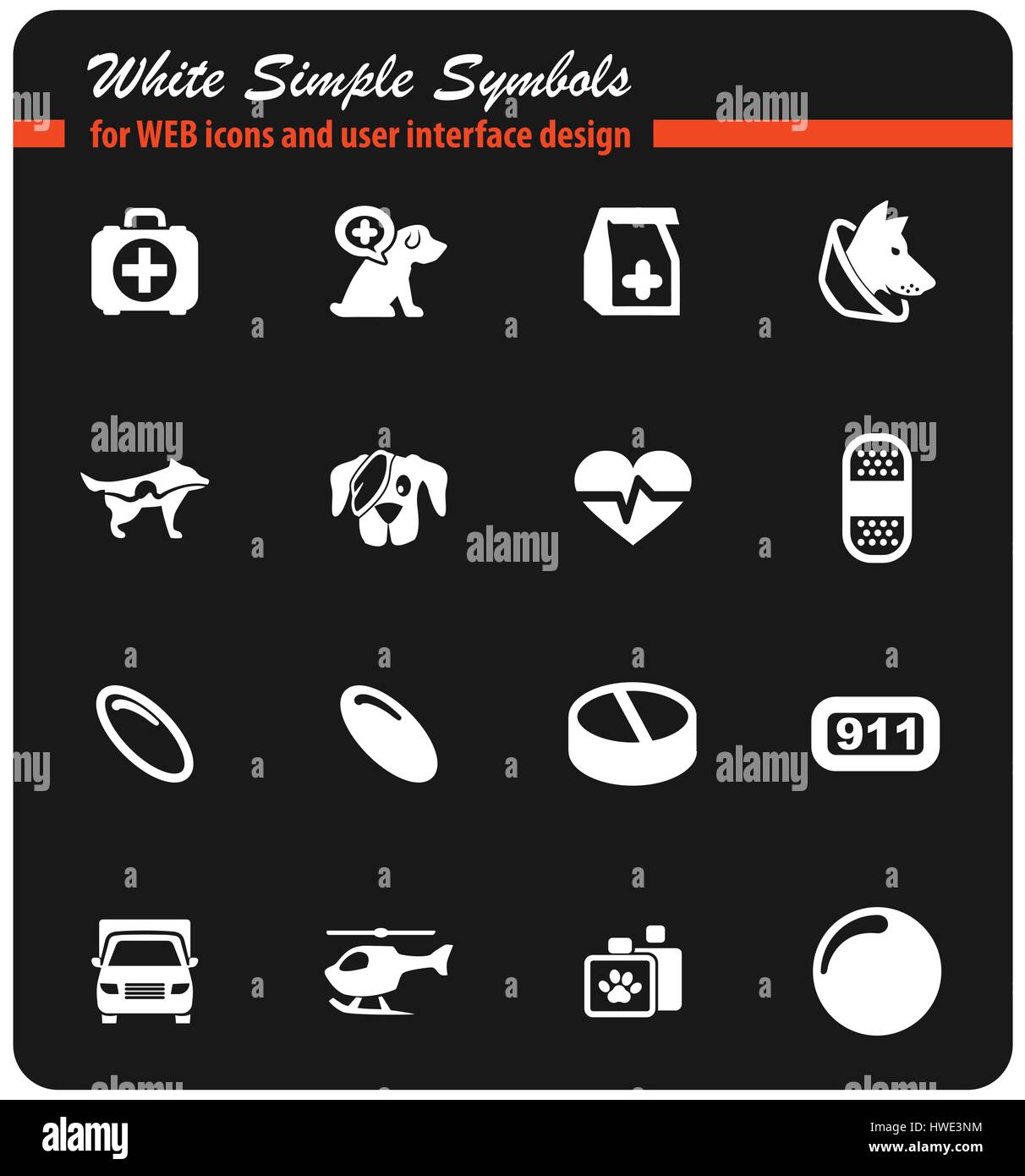 veterinary clinic vector icons for user interface design Stock Vector ...