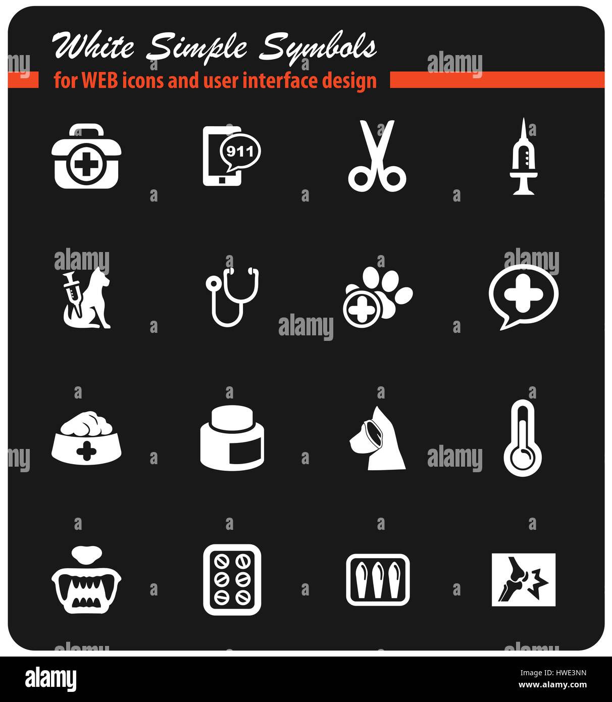 veterinary clinic vector icons for user interface design Stock Vector ...