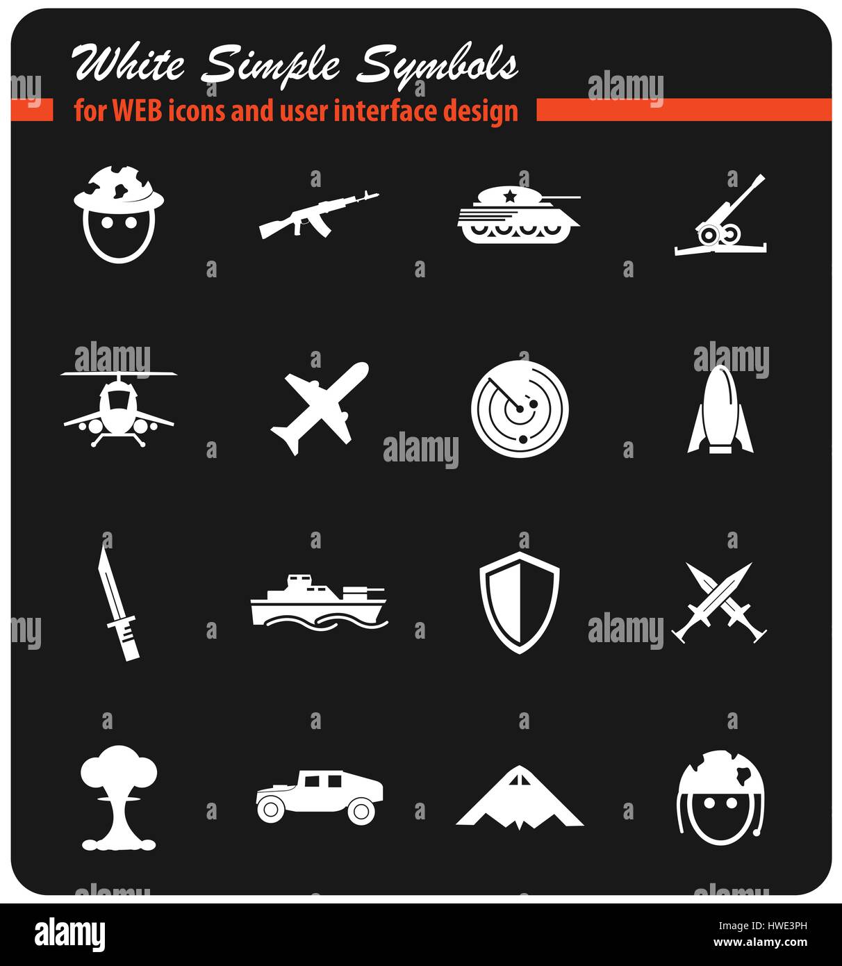 war symbols vector icons for user interface design Stock Vector Image ...